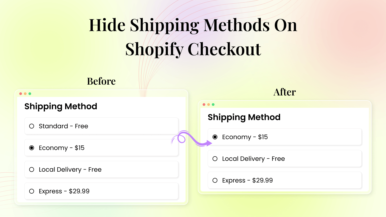 Shopify Checkout: Hide-Rename Payment & Shipping Option Shopify Checkout: Hide-Rename Payment & Shipping Option